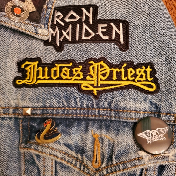 Vintage | Jackets & Coats | Acdc Iron Maiden Battle Jacket Denim Heavy ...